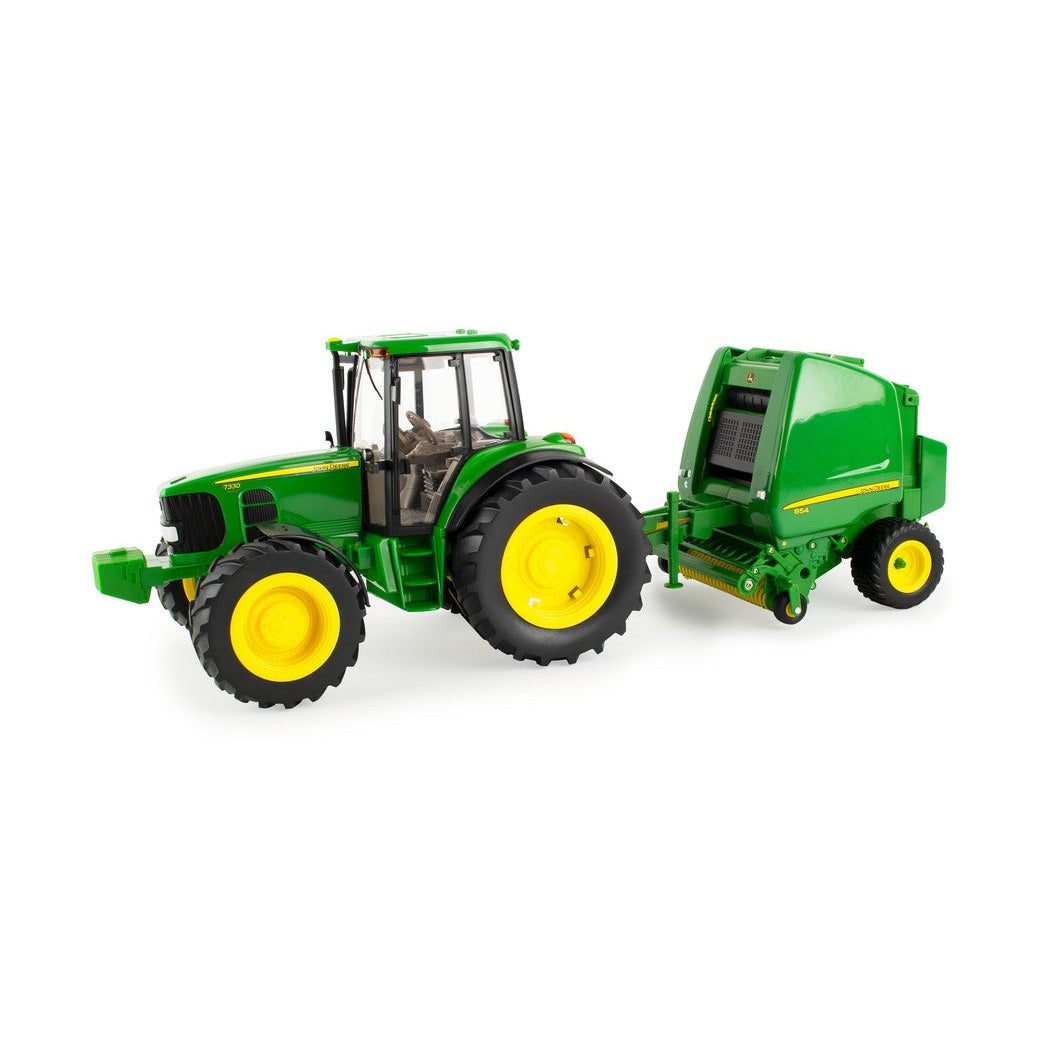 1:16 John Deere Big Farm 7330 Tractor with Baler Toy Set - RDO Equipment